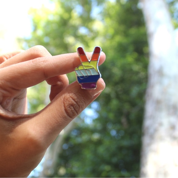 Other | Pride Rainbow Peace Sign Lapel Pin | Poshmark